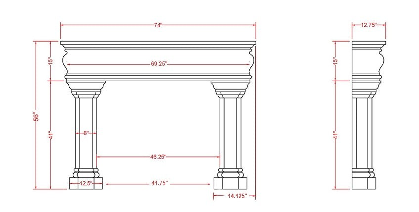 Beaumont Classic Series Stone Fireplace Mantel