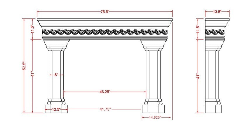 Brighton Classic Series Stone Fireplace Mantel